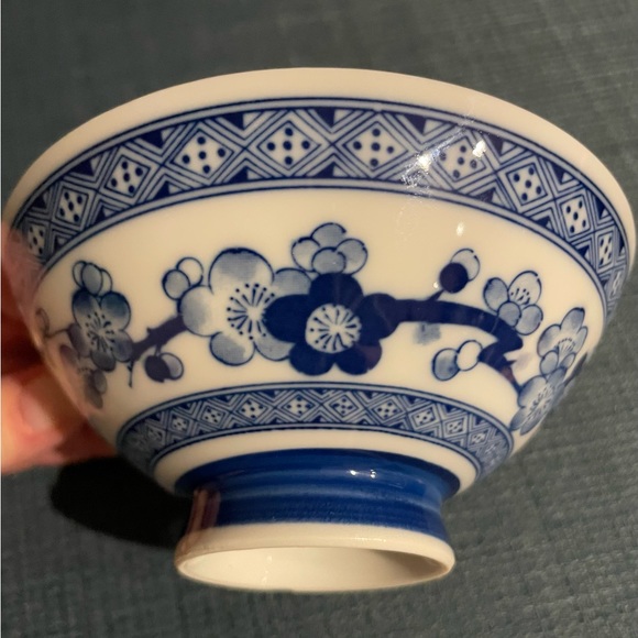 Dining | Vintage Porcelain Blue White Chinese Rice Bowl | Poshmark